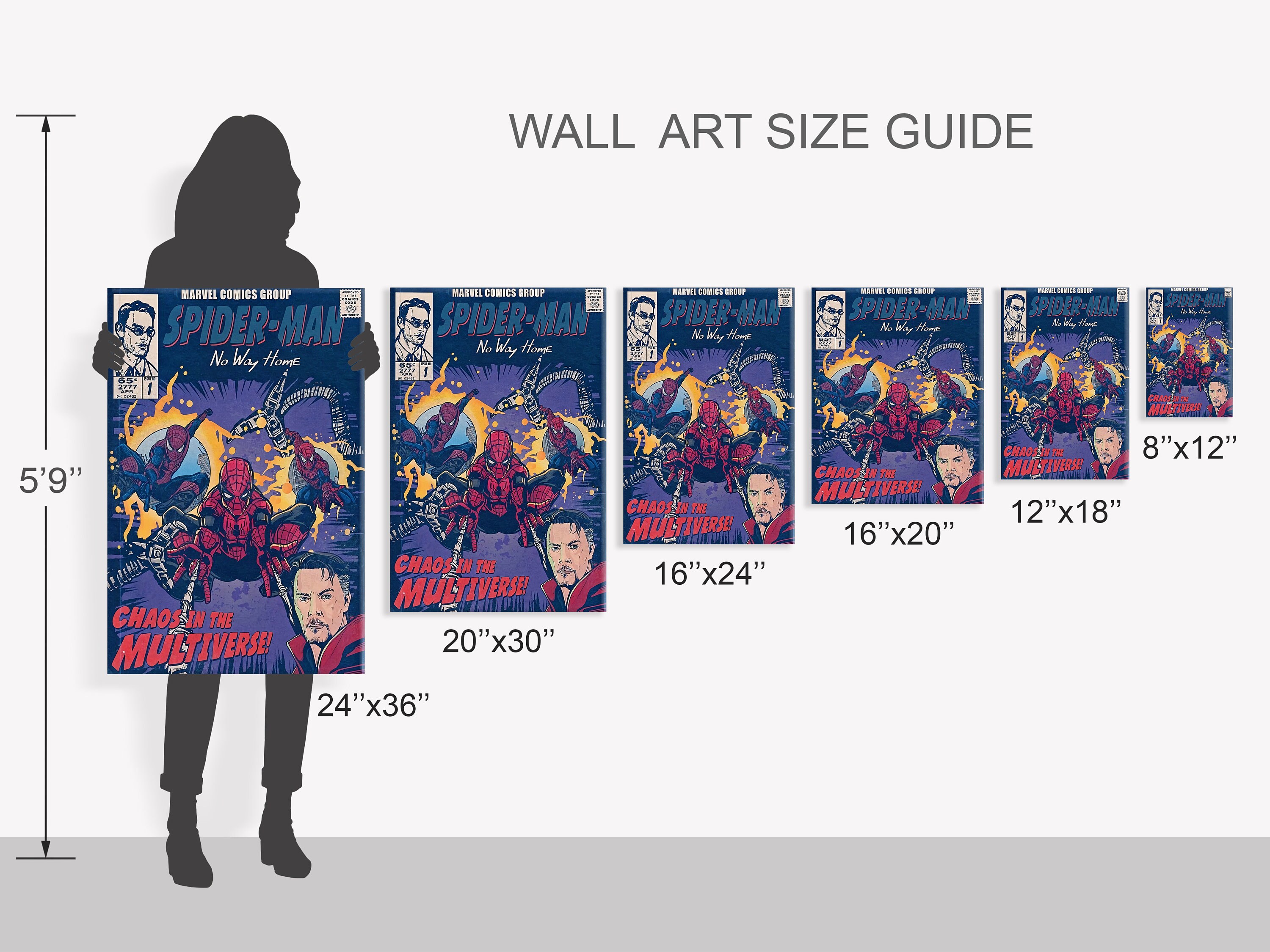 Spiderman Poster Spiderman Multiverse Avengers Poster Superhero Poster ...