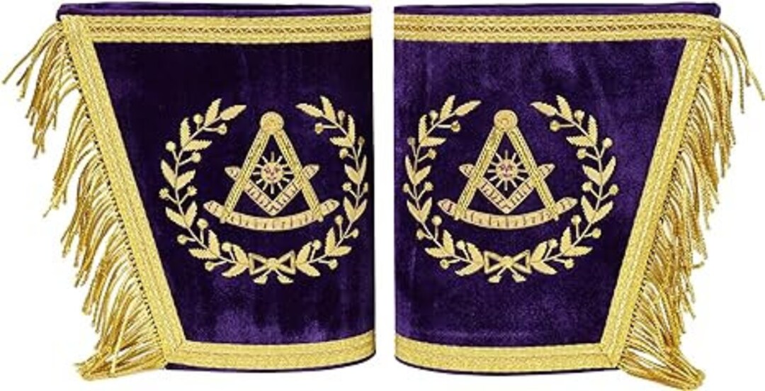 Masonic Grand Past Master Purple Gauntlets Gold Bullion Threads ...