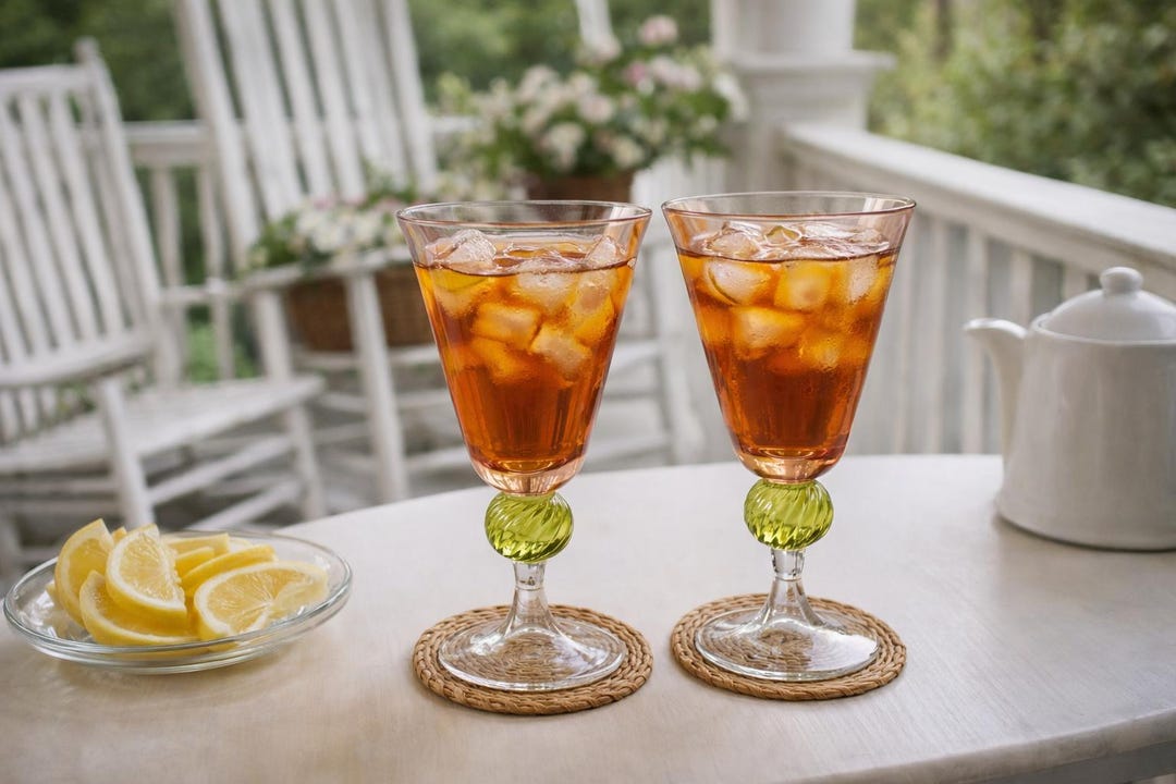 Vintage Southern Living Tango Goblets | Salmon Pink & Green, Set of 2 ...