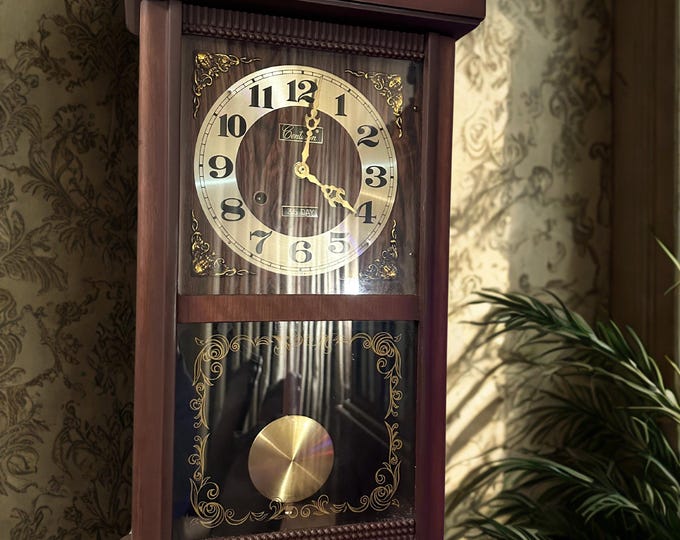 Vintage Centurion 35 Day Wall Clock, Key-wind Pendulum Chime, Wood Case ...