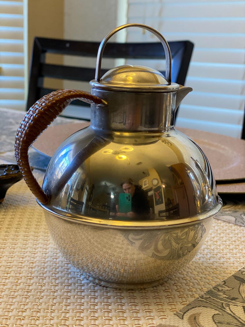 Vintage Silverplate Teapot | Webster Wilcox, Wicker Handle Art Deco ...