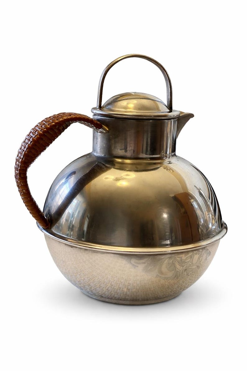 Vintage Silverplate Teapot | Webster Wilcox, Wicker Handle Art Deco ...