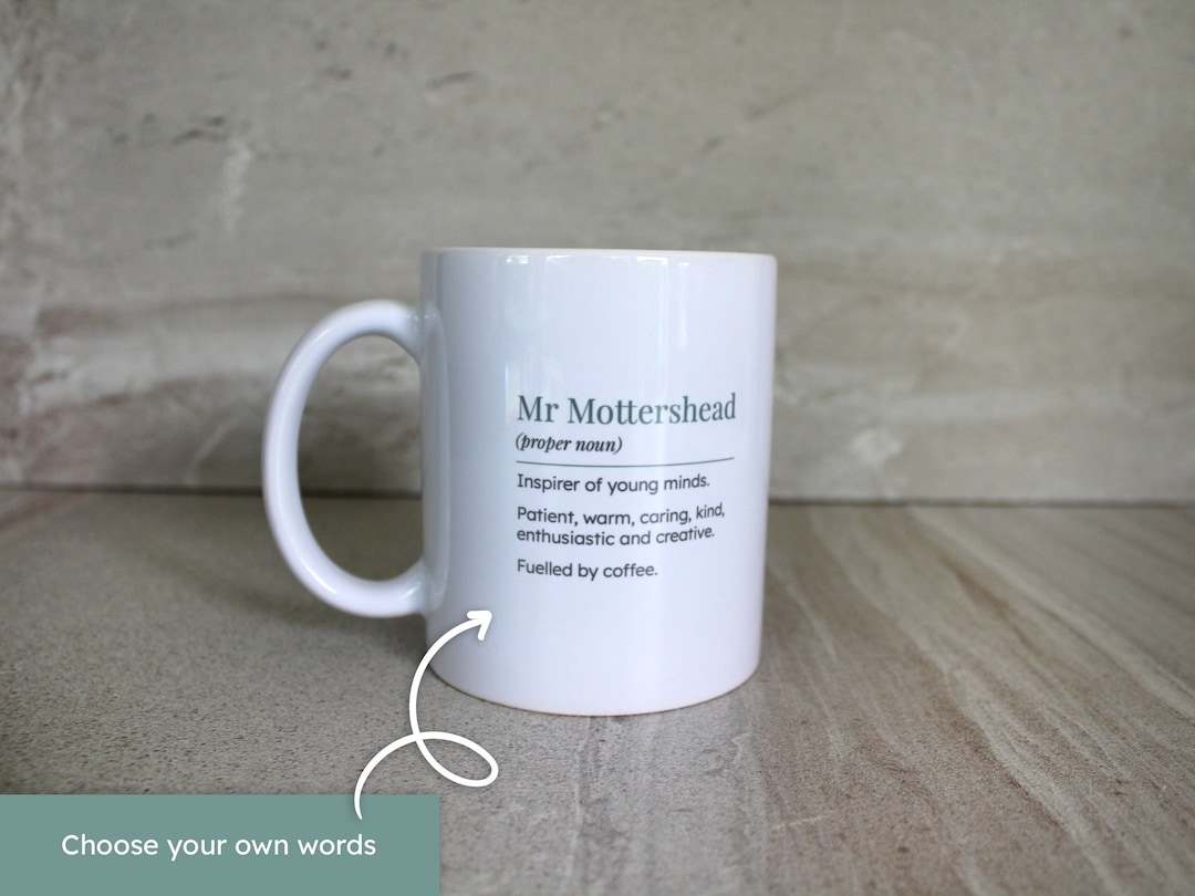 Personalised Teacher Mug Dictionary Design Teacher Gift - Etsy