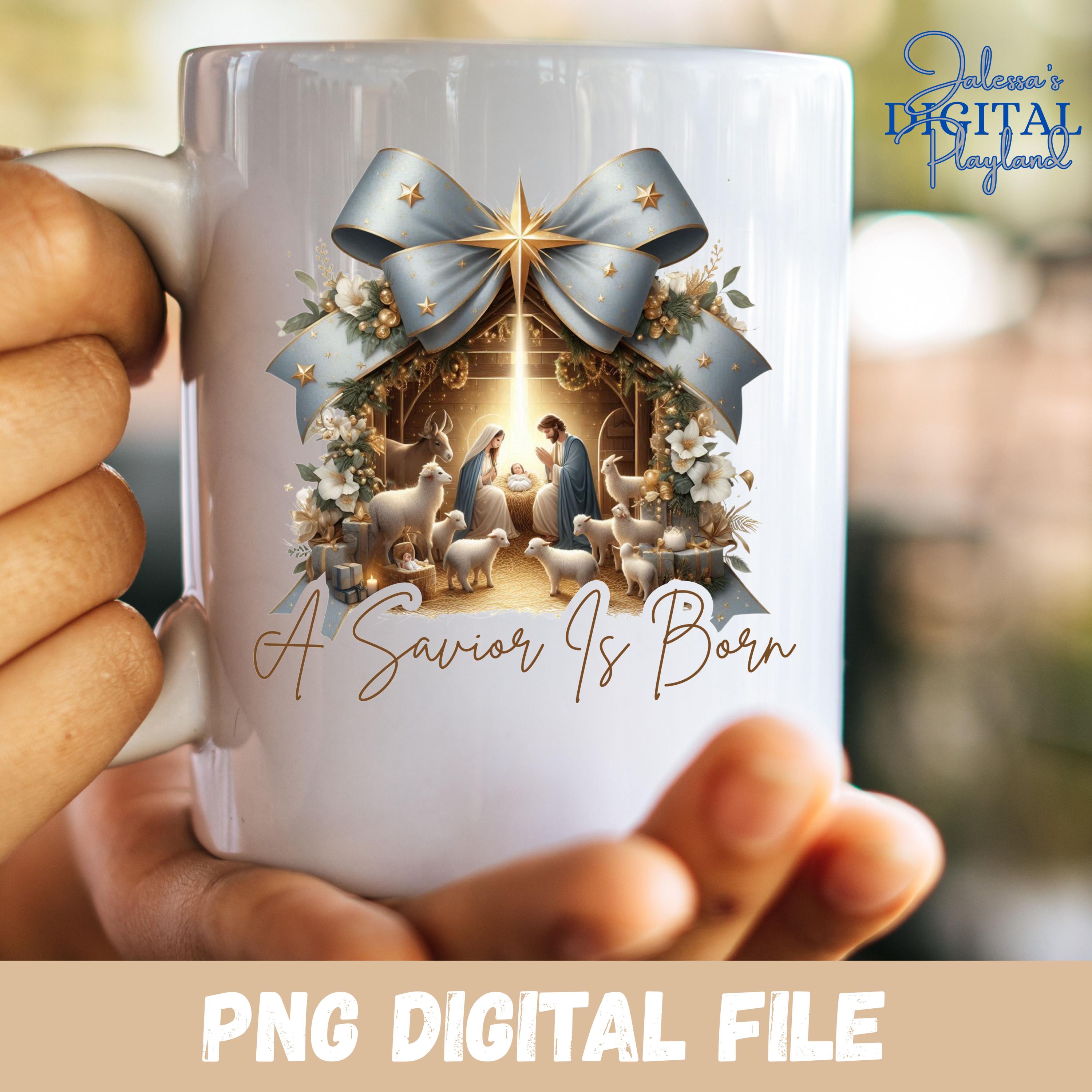 A Savior is Born PNG, Nativity Scene Clipart, Christian Christmas ...