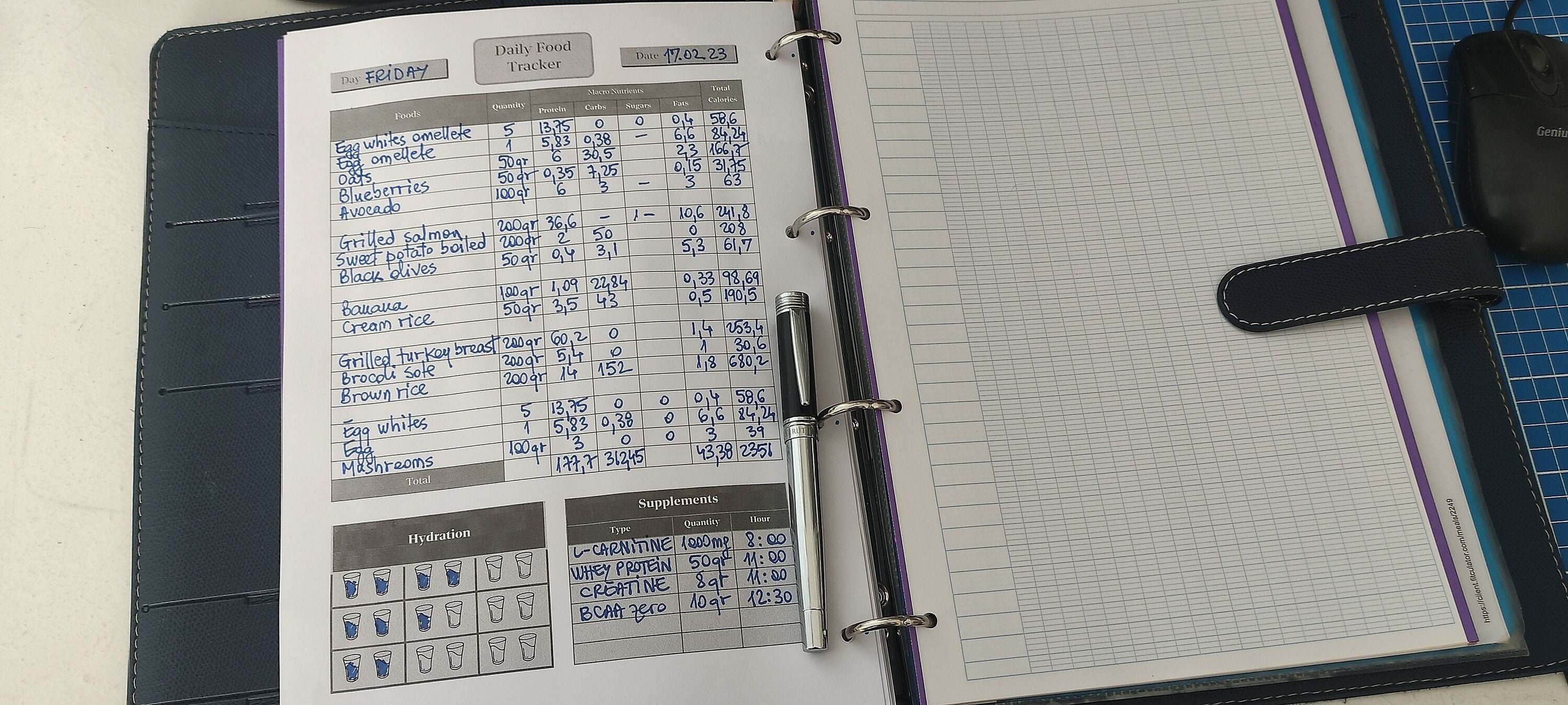 Printable Digital Food Tracker.track Your Daily Macros. Log Protein ...