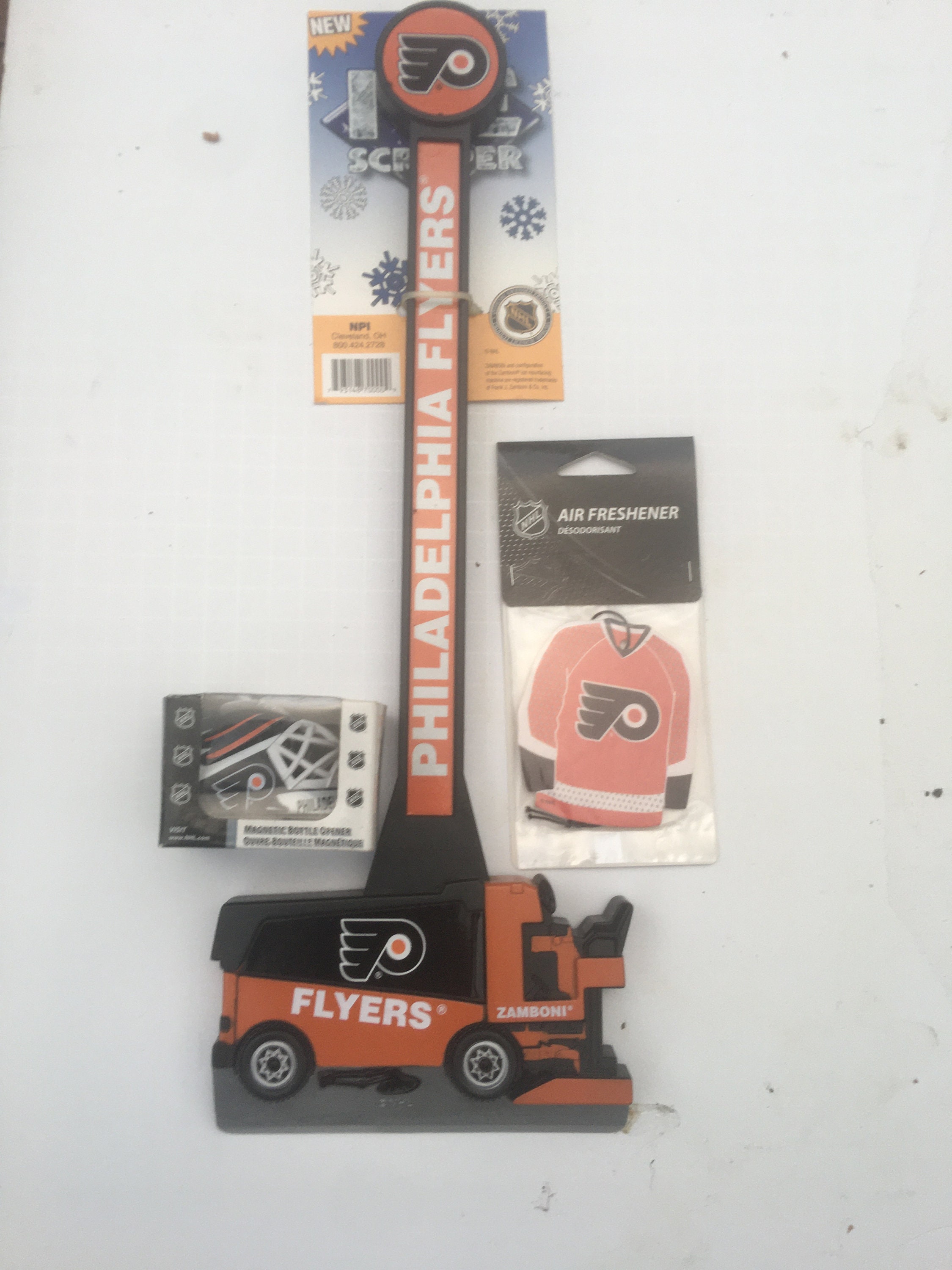 Philadelphia Flyers Zamboni Ice Scraper, Jersey Air Freshener and ...