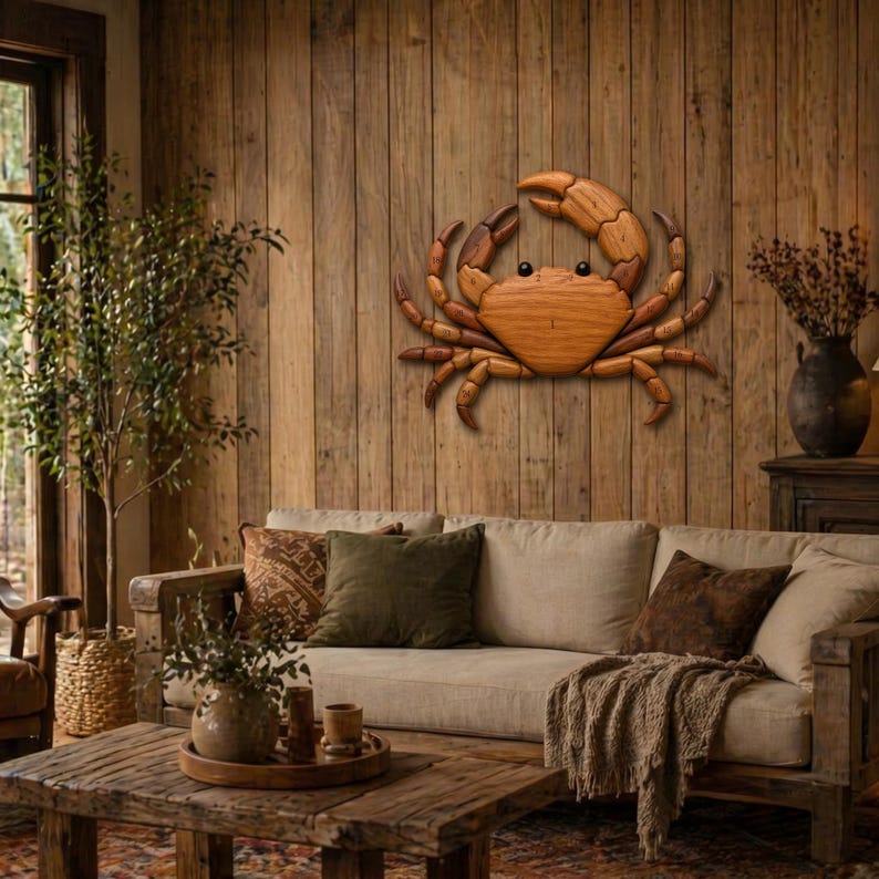 Crab Intarsia Pattern PDF, Scroll Saw Woodworking Plan, Coastal Beach ...