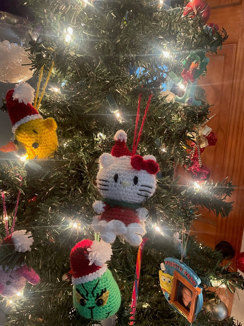 Hello Kitty Handmade Crochet Christmas Ornaments - Etsy