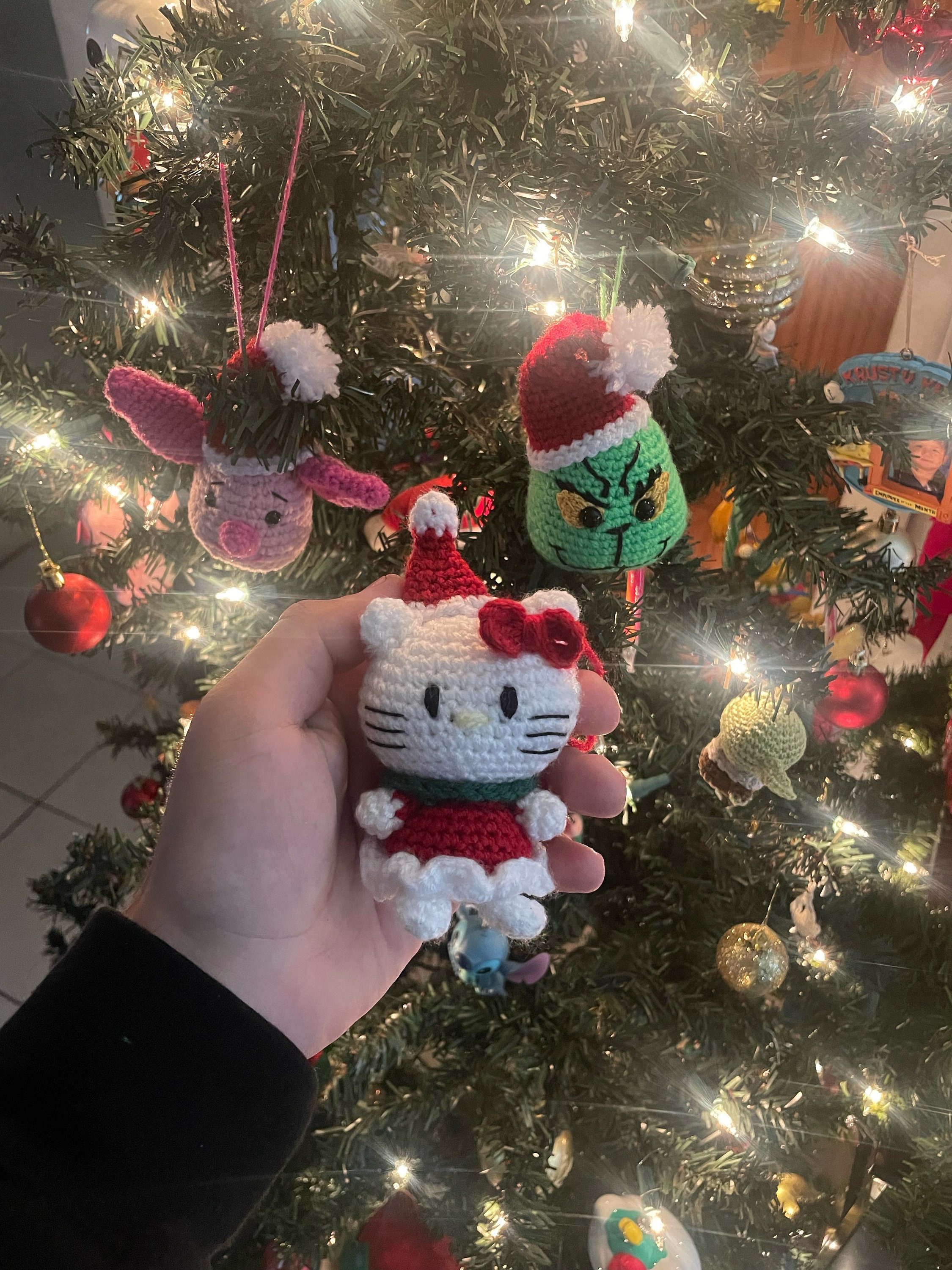 Hello Kitty Handmade Crochet Christmas Ornaments - Etsy