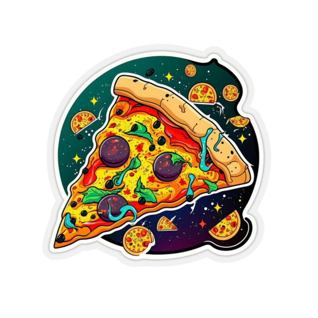 Realistic Cute Galaxy Pizza Sticker With Stars for Laptop Car - Etsy
