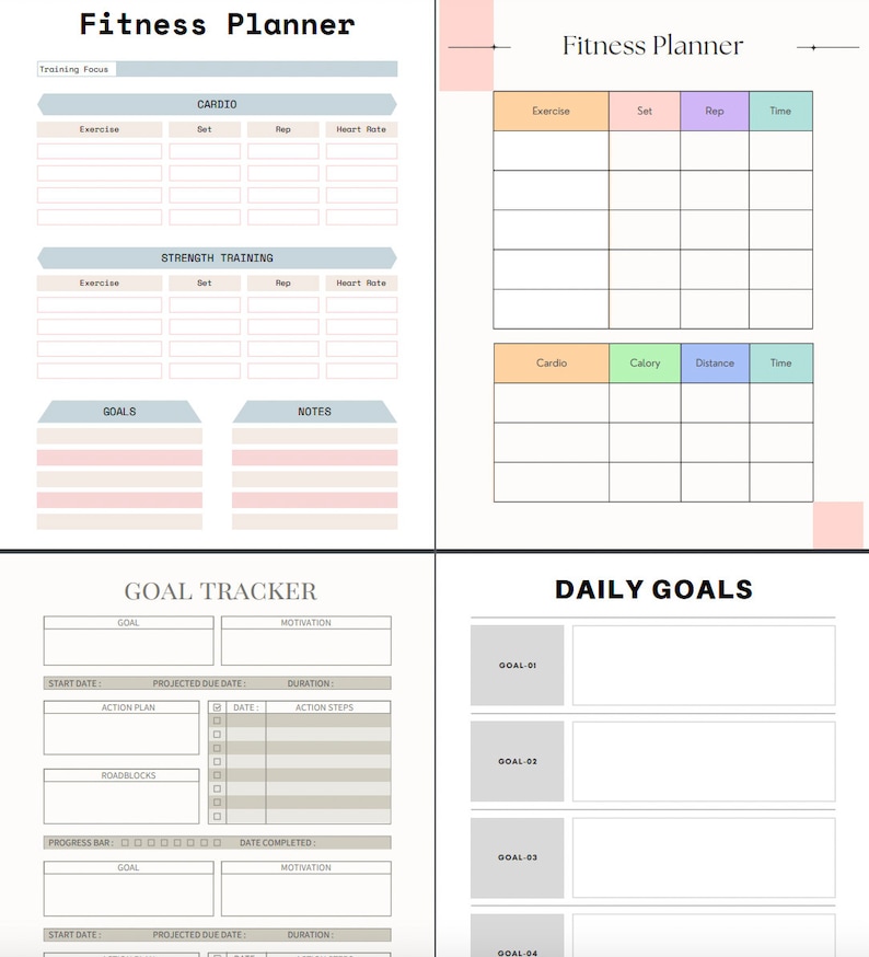 Fitness Goal Tracker - Etsy