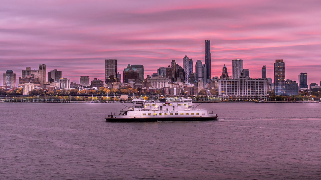 Governor's Island Ferry With Beautiful Sunrise Over - Etsy