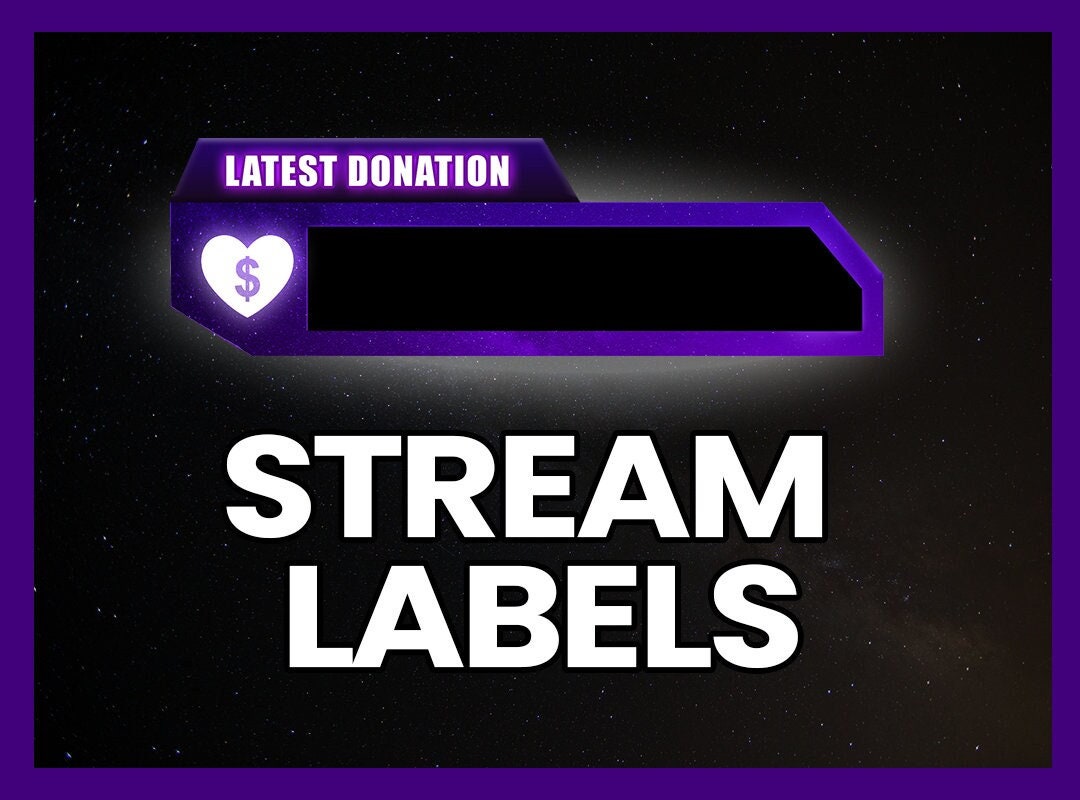 Purple Stream Label, Twitch Label, Latest Follower, Latest Subscriber ...