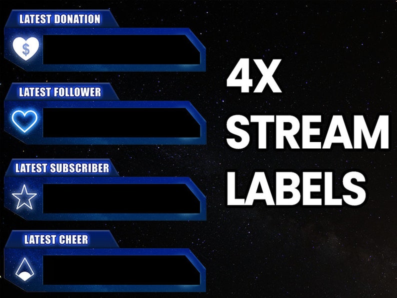 Blue Stream Label, Twitch Label, Latest Follower, Latest Subscriber ...