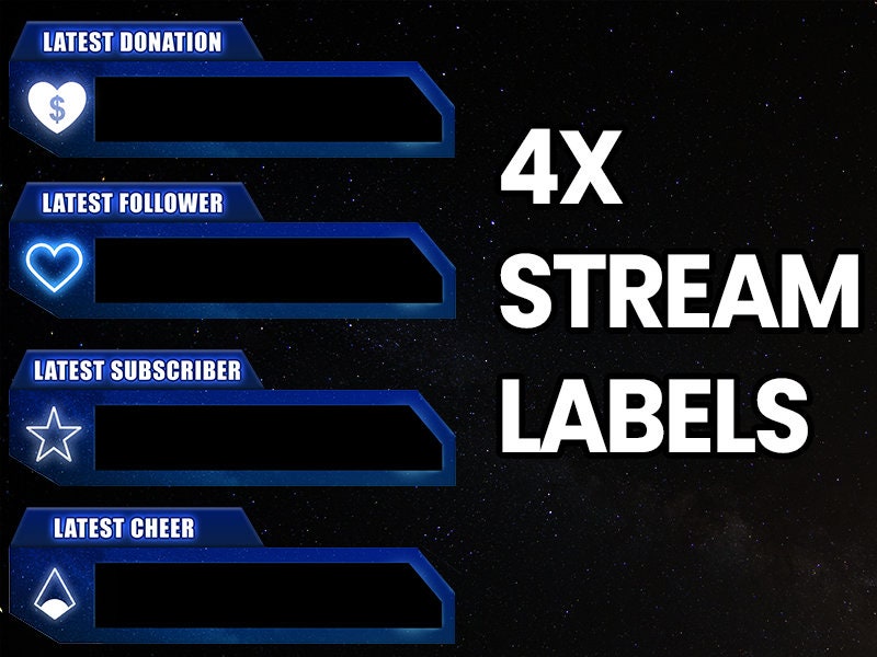 Blue Stream Label, Twitch Label, Latest Follower, Latest Subscriber ...