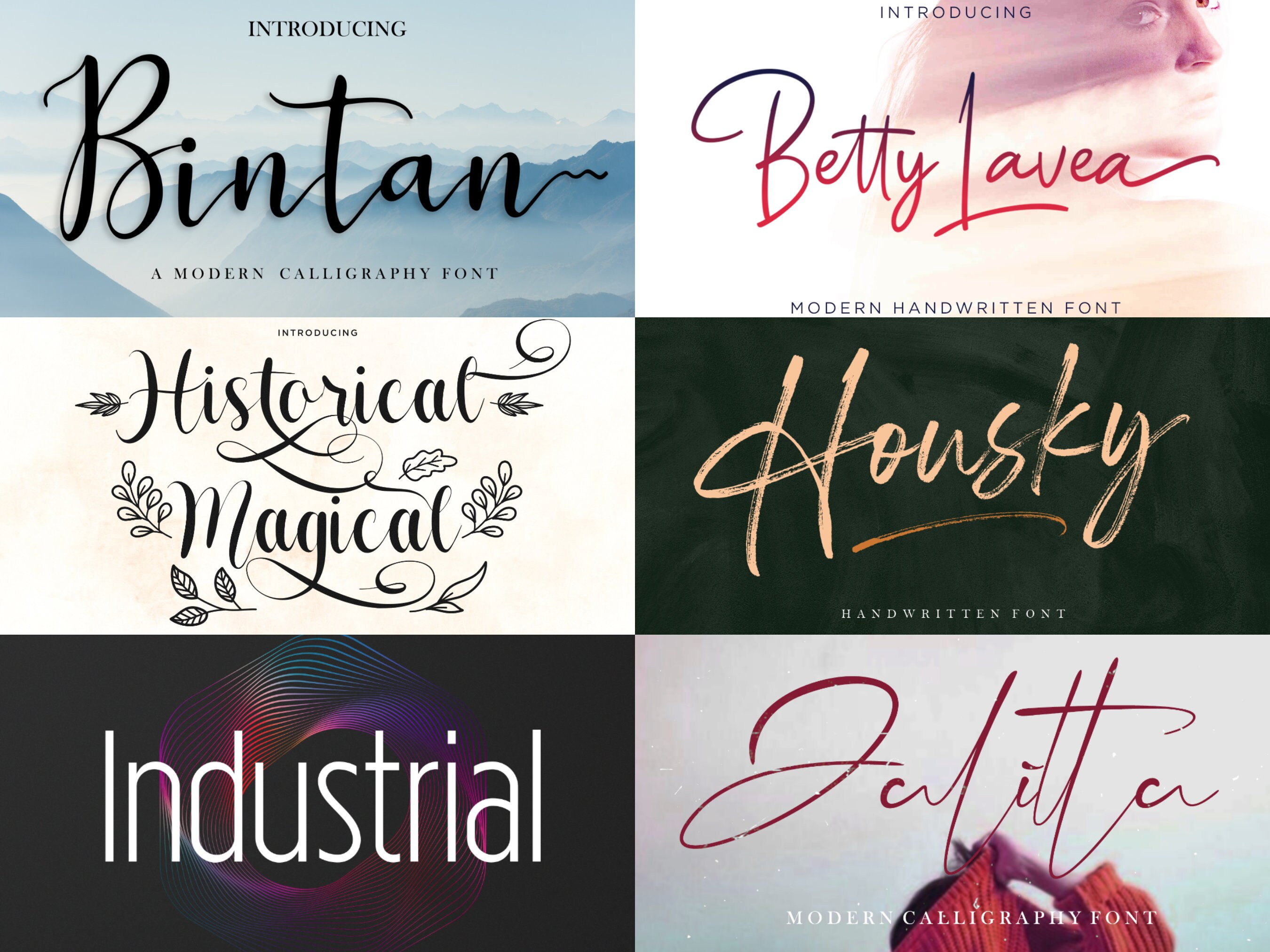 40 Font Collection, Elegant Handwritten, Digital Calligraphy Font, Font ...