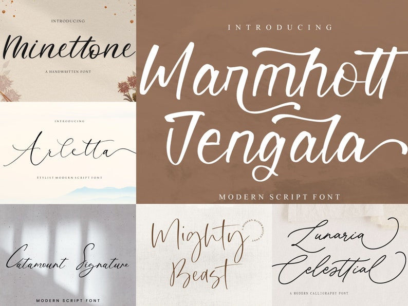 Handlettered Font Bundle Handwritten Font, Calligraphy Font, Script Font, Modern Design Font ...