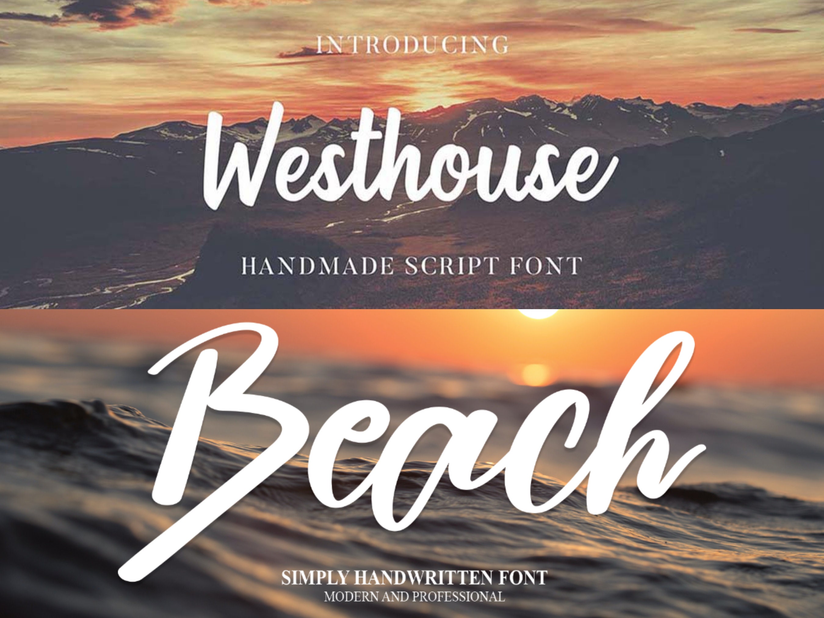 40 Font Collection, Elegant Handwritten, Digital Calligraphy Font, Font ...