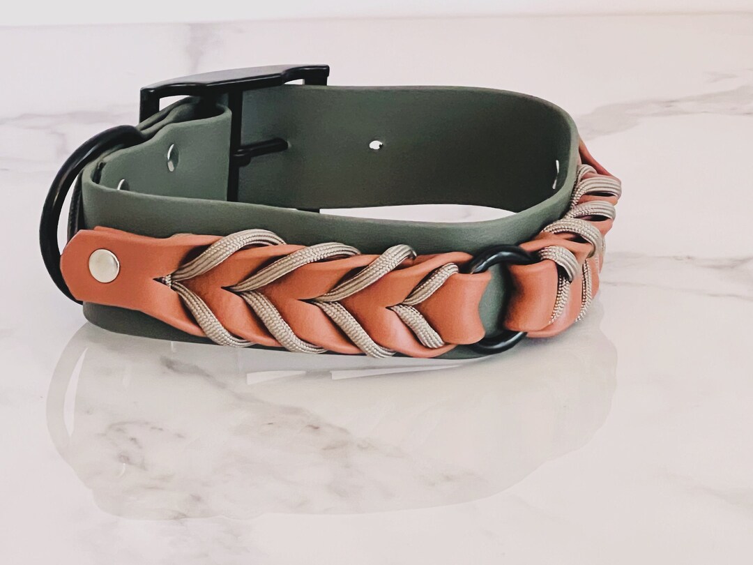 Custom 1.5 Biothane® Braided Overlay Collar 1.5 WIDE Collar With 1 ...