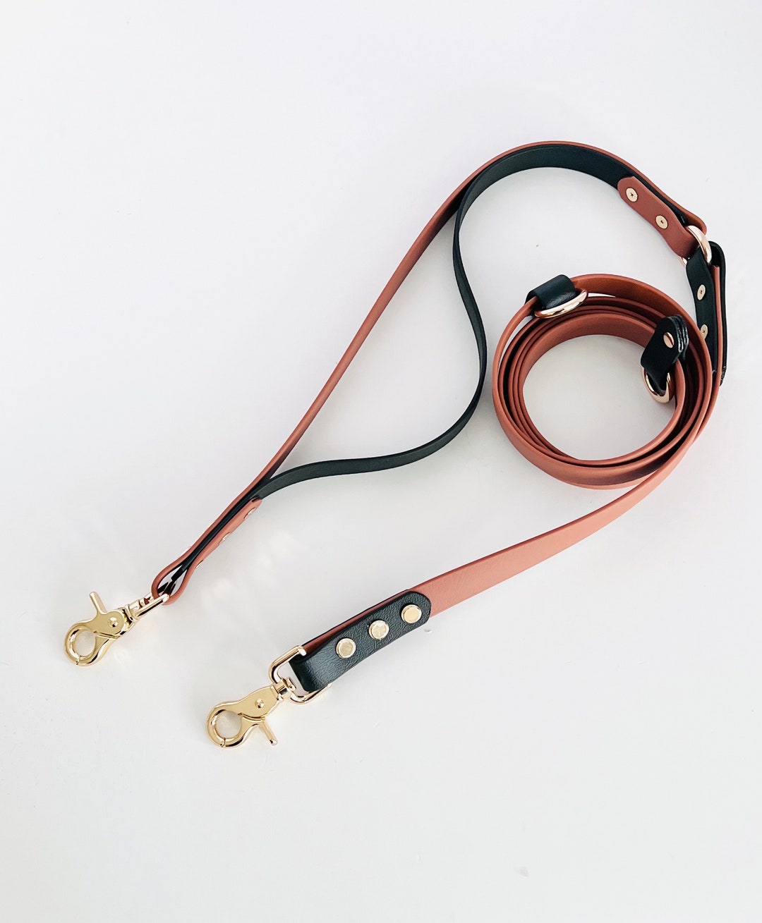 Hands Free Two-tone Biothane Dog Leash With Traffic Handle Multi ...