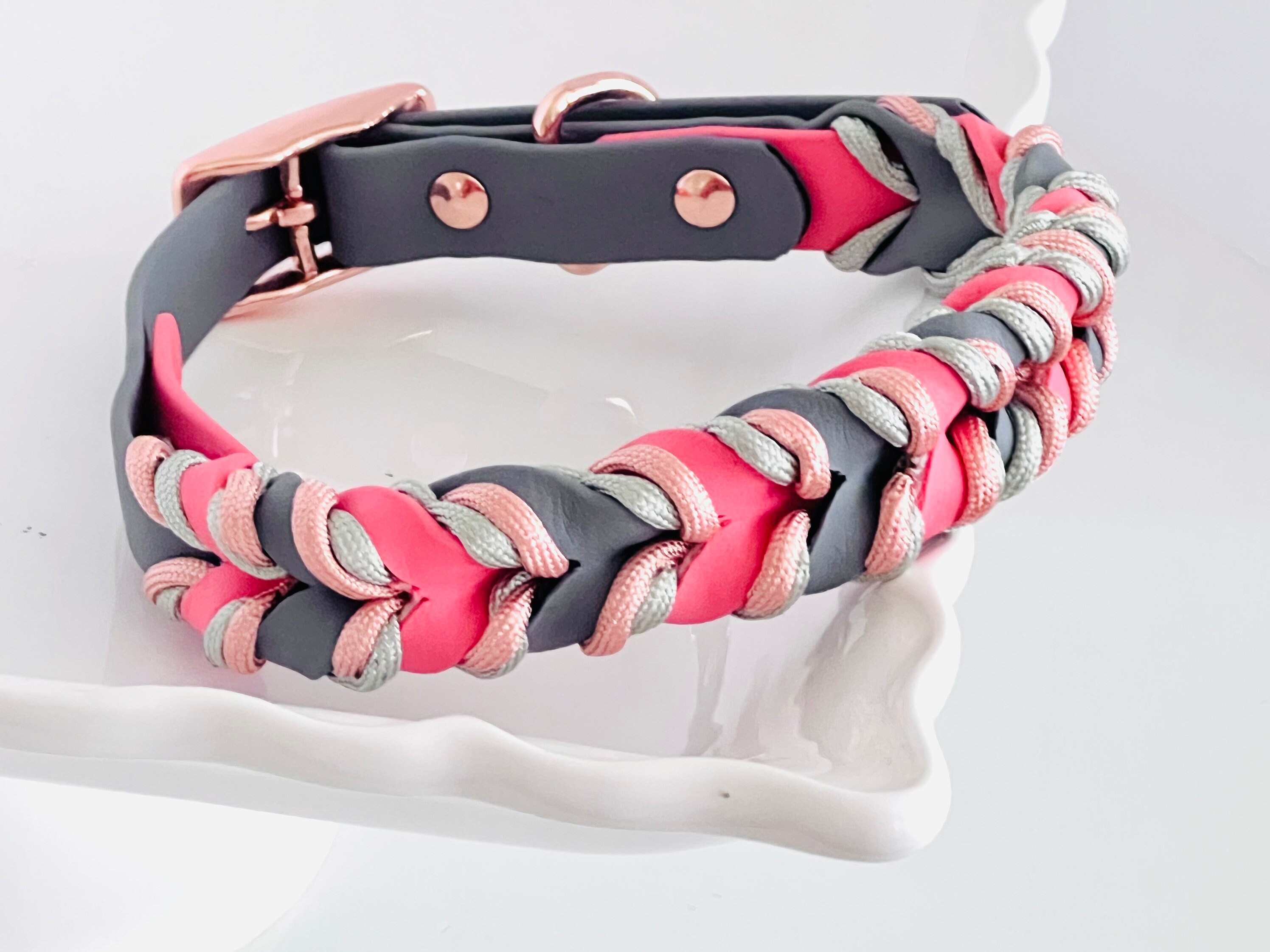 Braided Biothane With Paracord Twisted Dog Collar Mothersday Gift ...