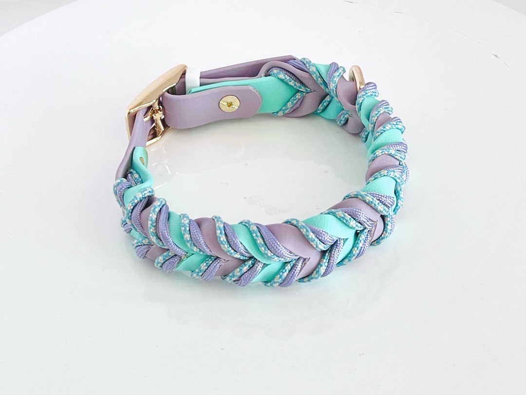 Double Braided Biothane With Paracord Dog Collar Durable - Etsy