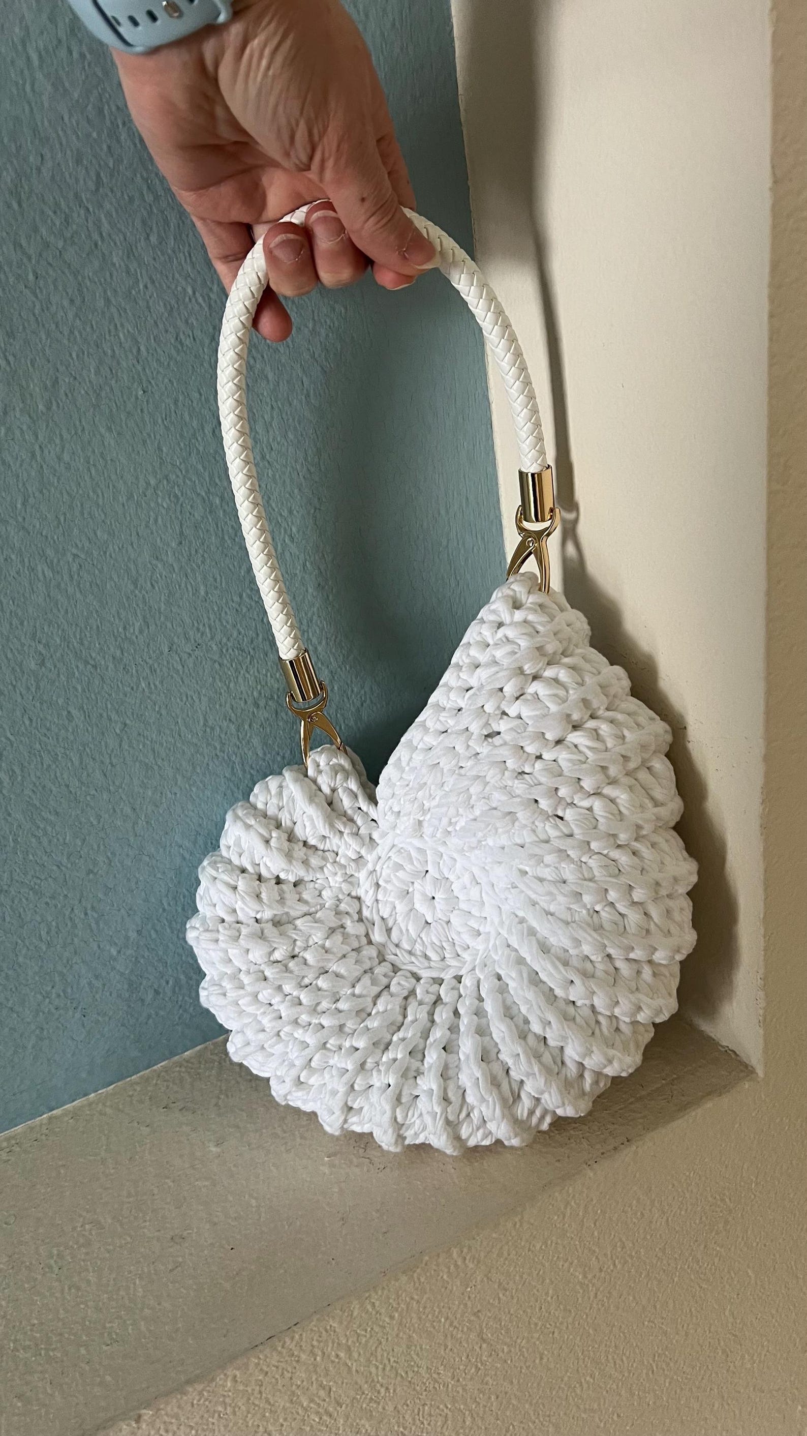 Seashell Bag/ White Crochet Handbag /shoulder Bag / Luxury Bag ...