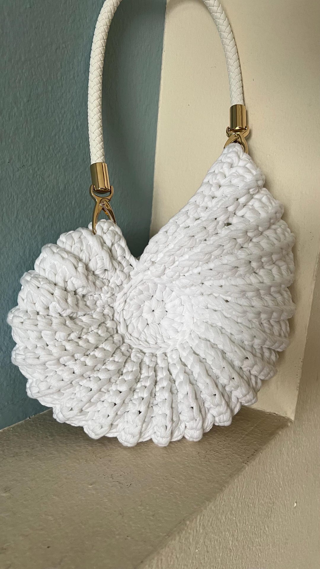 Seashell Bag/ White Crochet Handbag /shoulder Bag / Luxury Bag ...