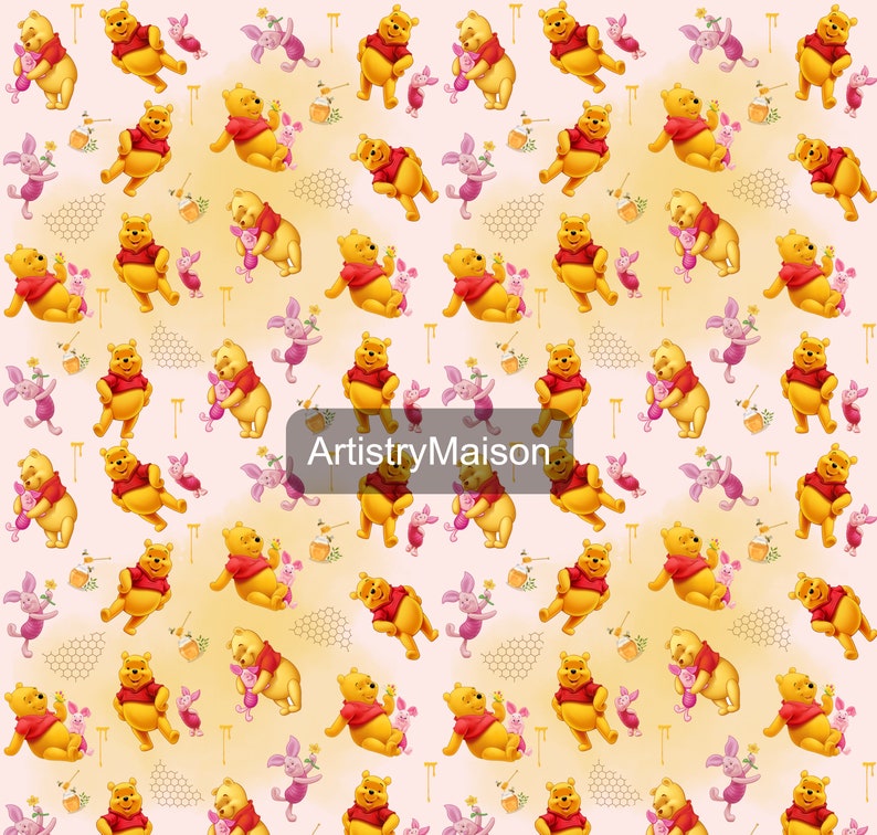 Winnie the Pooh Seamless Pattern Pooh and Friend Digital Paper Winnie ...