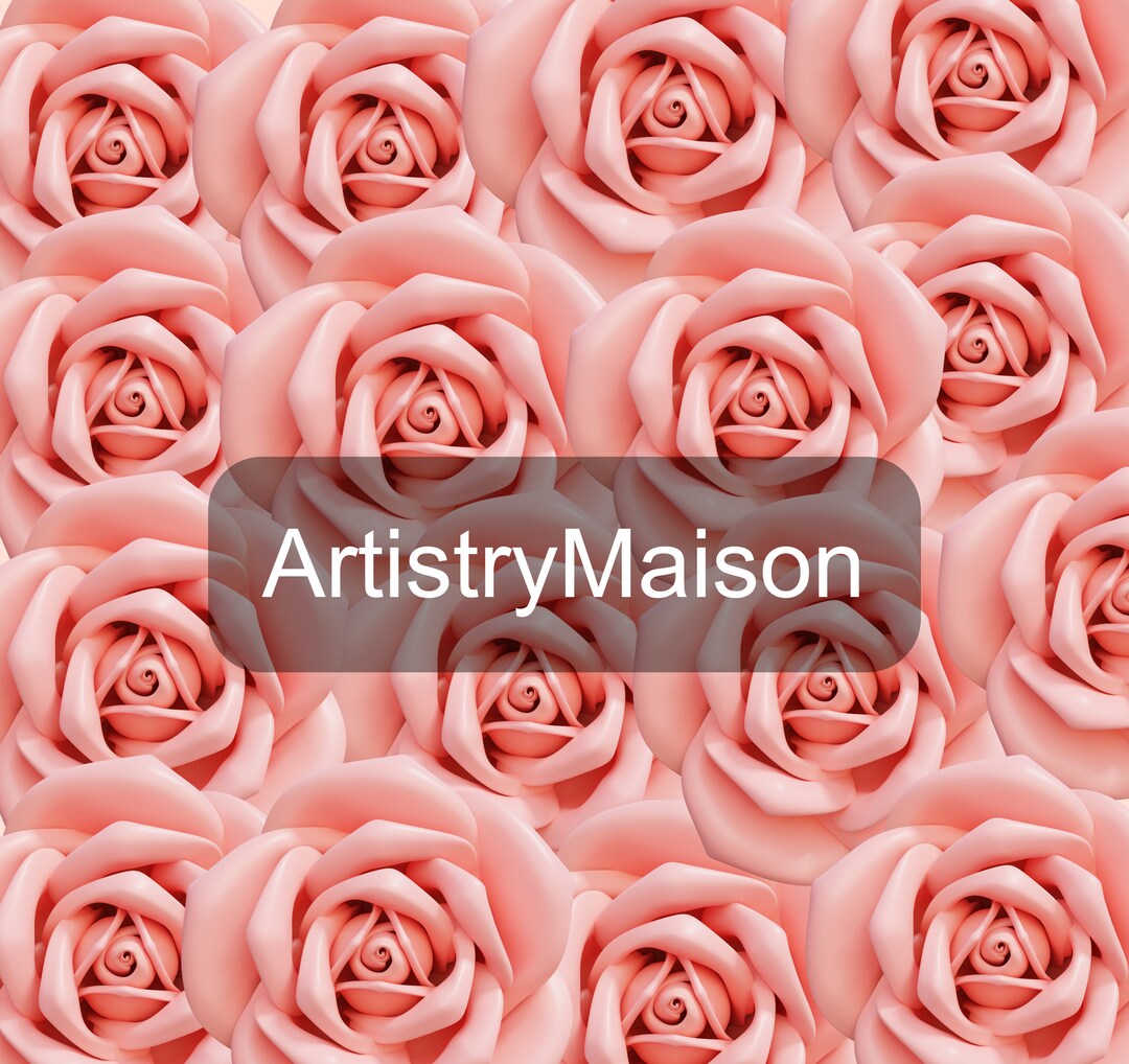 3D Pink Roses Seamless Patterns Floral Digital Paper 3D Valentine Rose ...