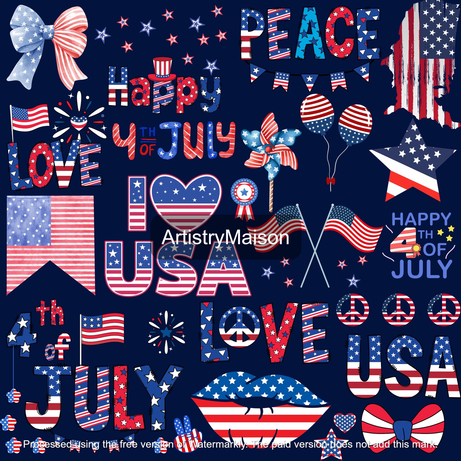 4th of July Digital Seamless File Fourth of July Digital Papers ...