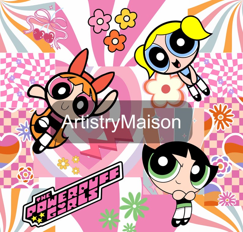 Powerpuff Girls Seamless File Cartoon Digital Paper Powerpuff Girls ...