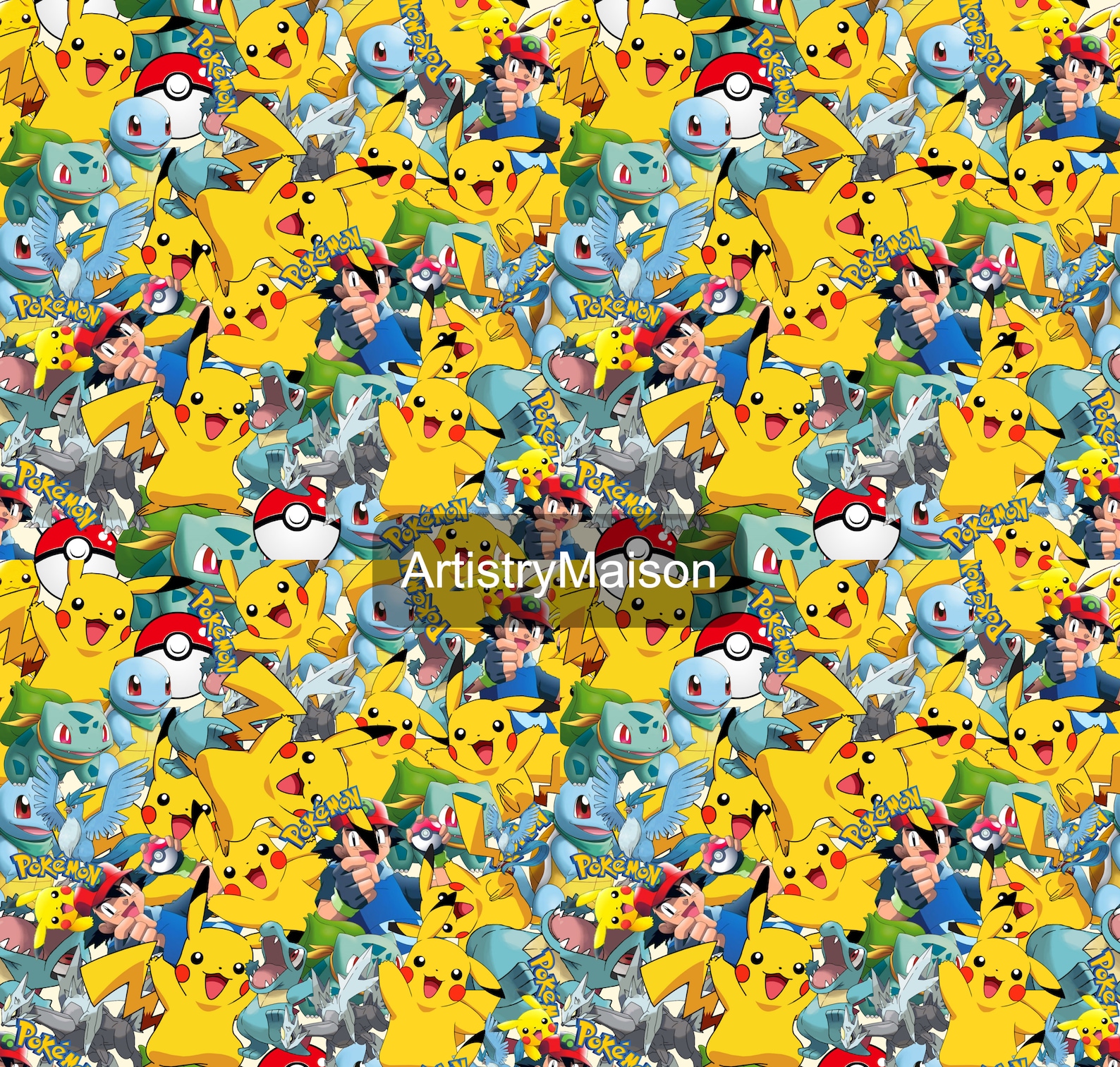 Pokemon Seamless Pattern Cartoon Digital Paper Pokemon Backgrounds ...