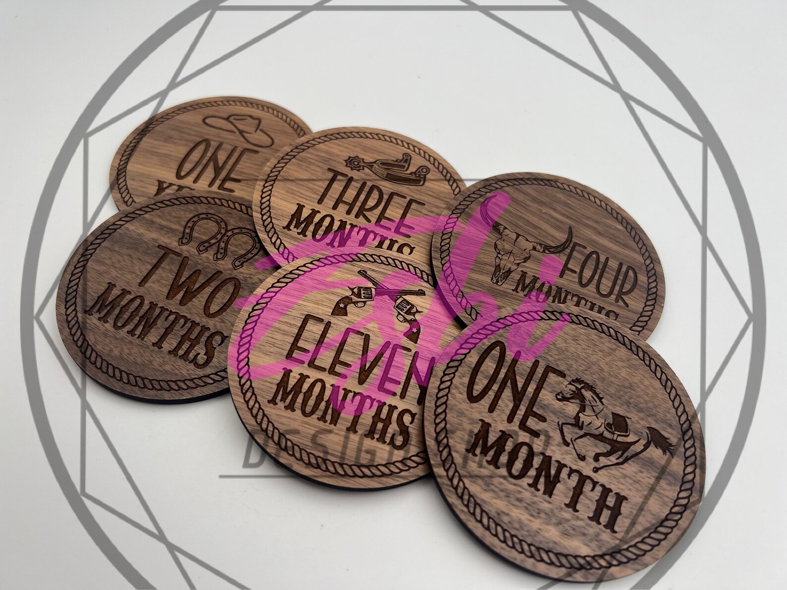 DIGITAL FILE ONLY| Baby Milestone Marker | Western Cowboy Baby Boy ...