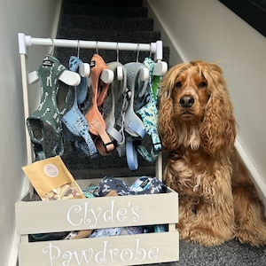 Beige Dog Wardrobe, Dog Harness Storage, Dog Closet, Dog Clothing, Dog ...