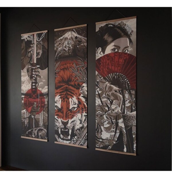 Samurai Wall Scroll - Etsy