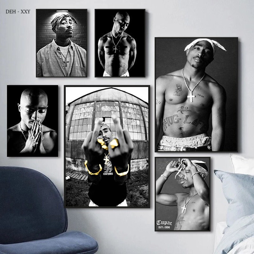 Rapper Tupac Posters Hip Hop Singer 2PAC Canvas Print Painting Rap ...