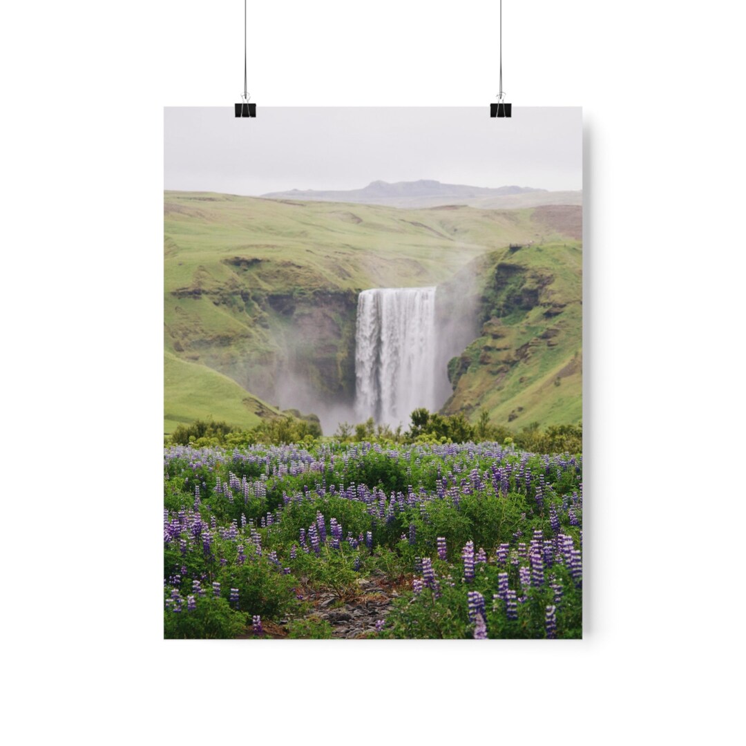 Skogafoss Waterfall Vertical Print - Etsy