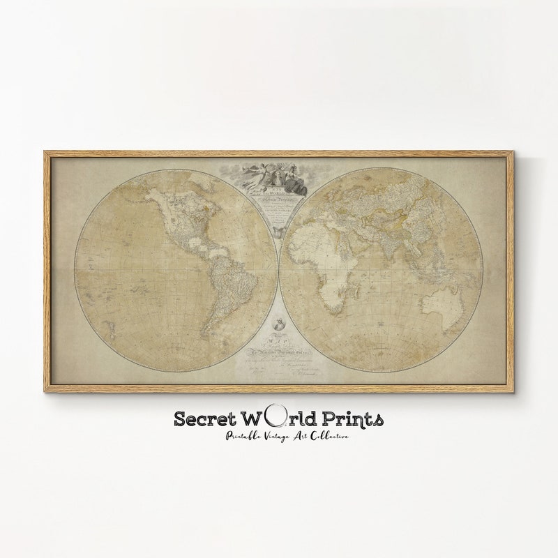 Antique Wall Map - Etsy