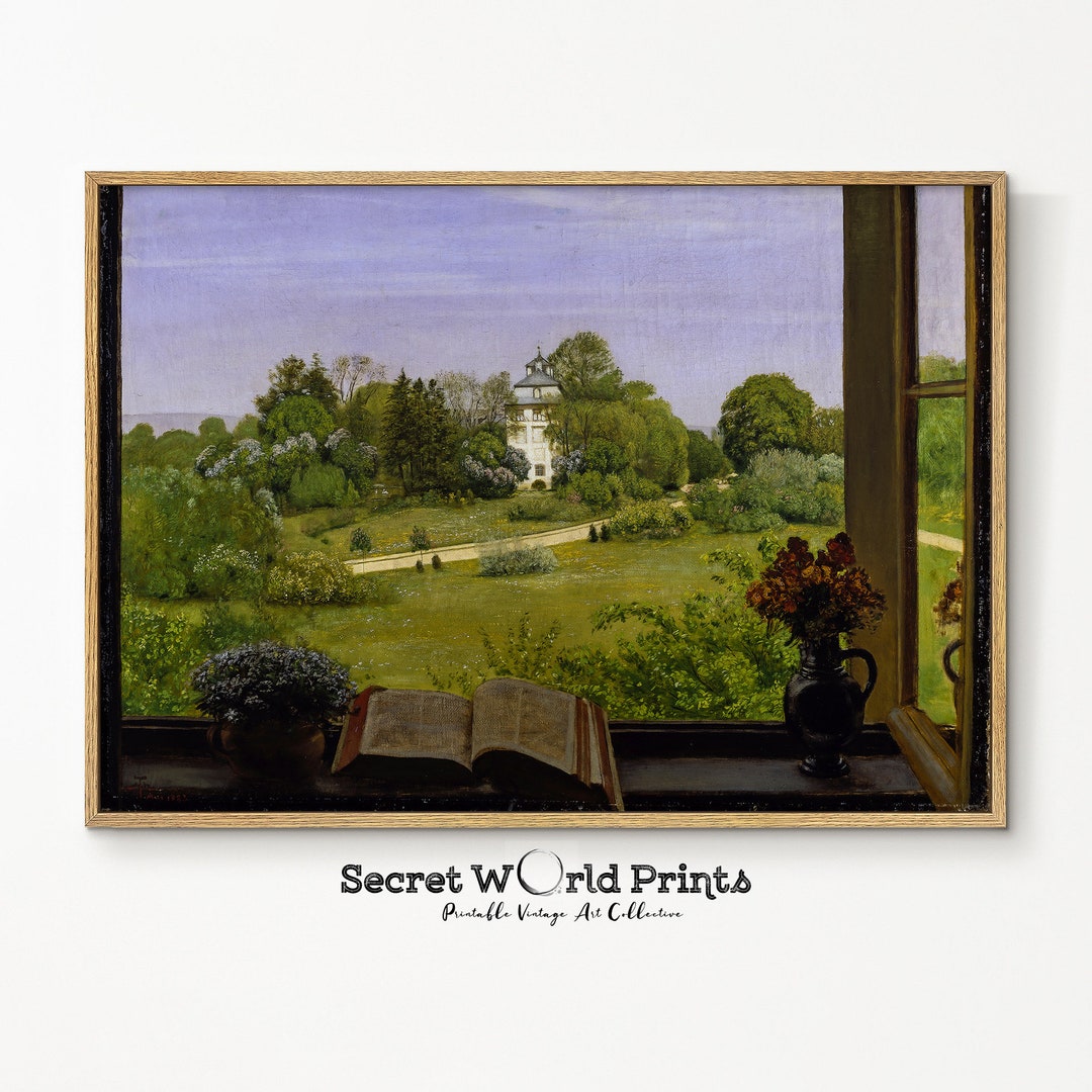 Spring View From Window Painting Spring Wall Art Spring Landscape Print ...