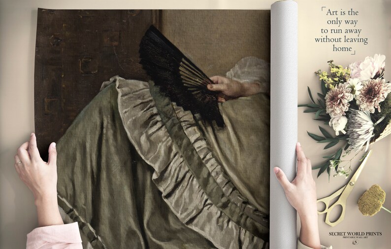 Vintage Panoramic Faceless Lady Portrait Painting Narrow - Etsy