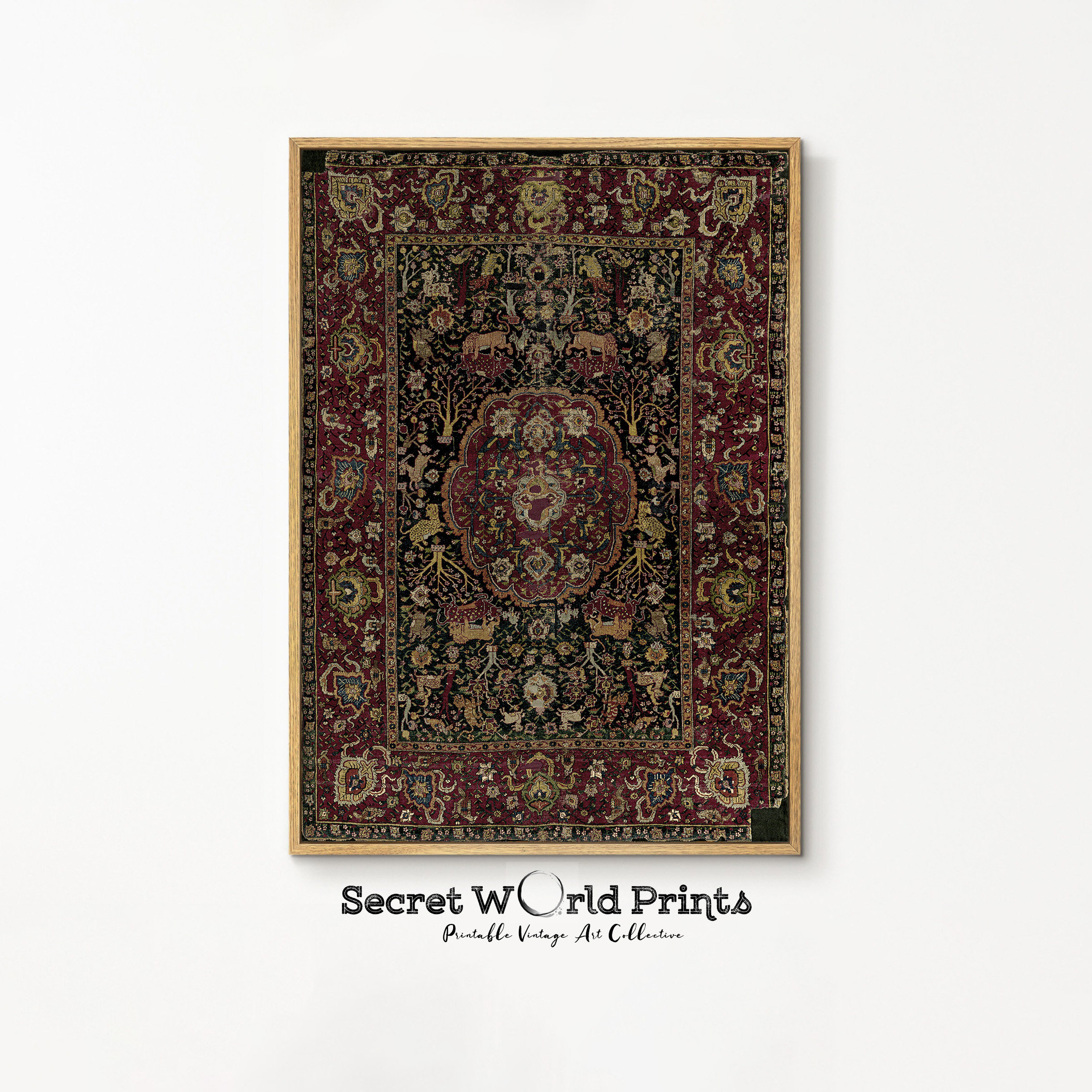 Old Persian Rug Textile Printable Vintage Rug Pattern Wall Art Antique ...