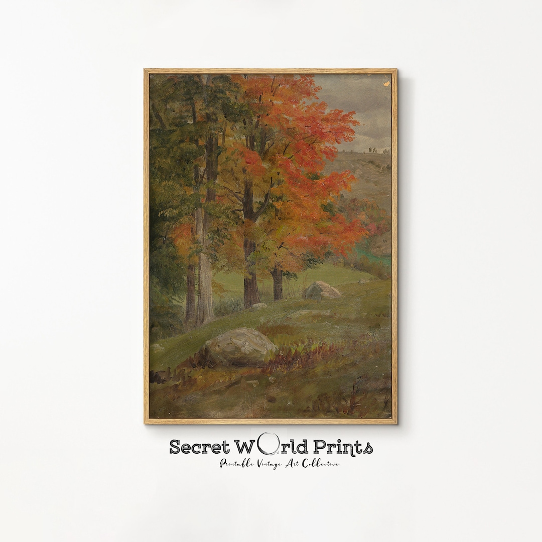 Vintage Fall Printable Wall Art | Autumn Painting Print | Fall ...