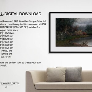 Vintage Moody Landscape Print, Dark Panoramic Wall Art (digital ...