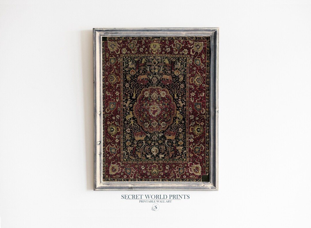 Old Persian Rug Textile Printable Vintage Rug Pattern Wall - Etsy