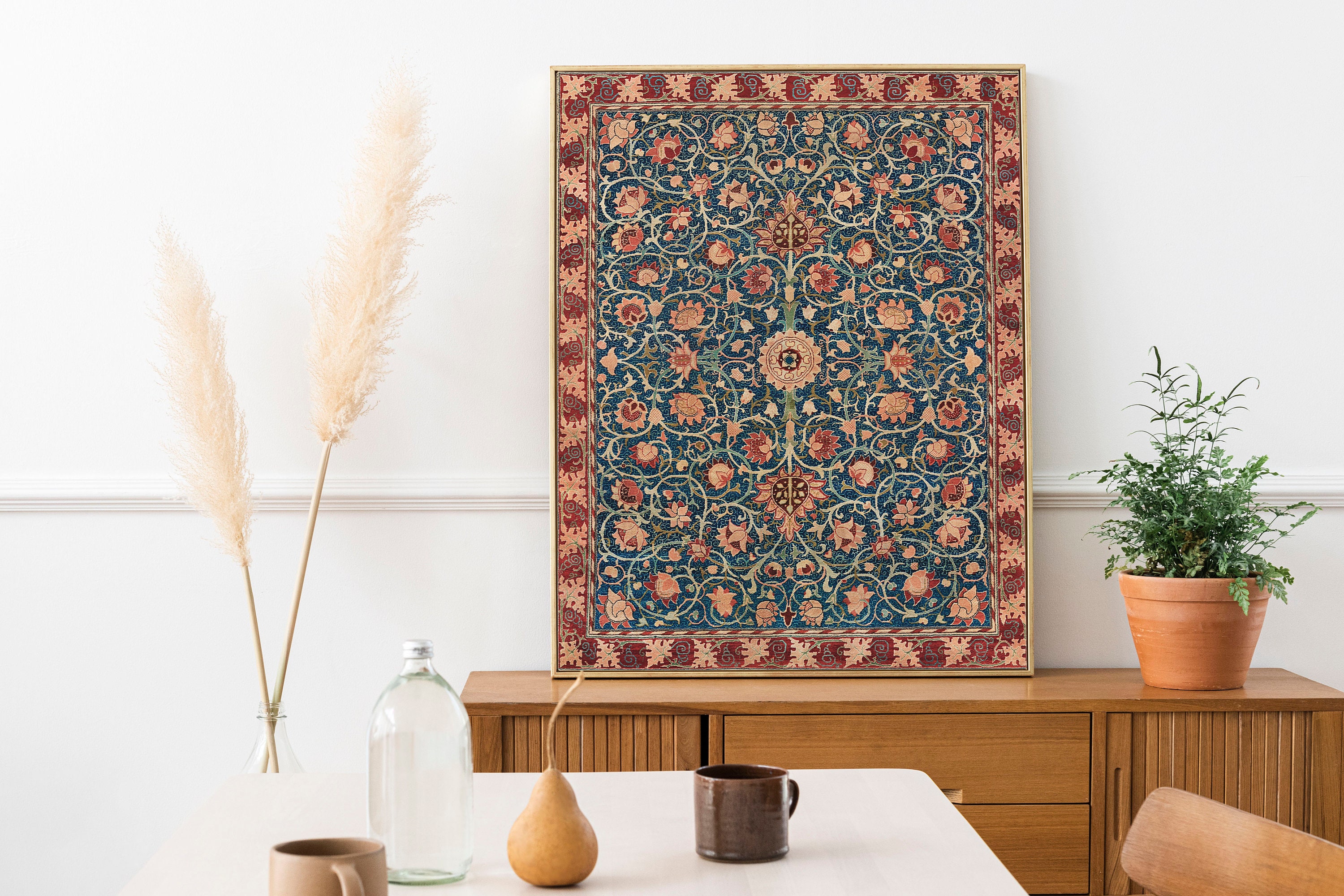 Vintage Textile Wall Art Rug Pattern Print Textile Warm - Etsy