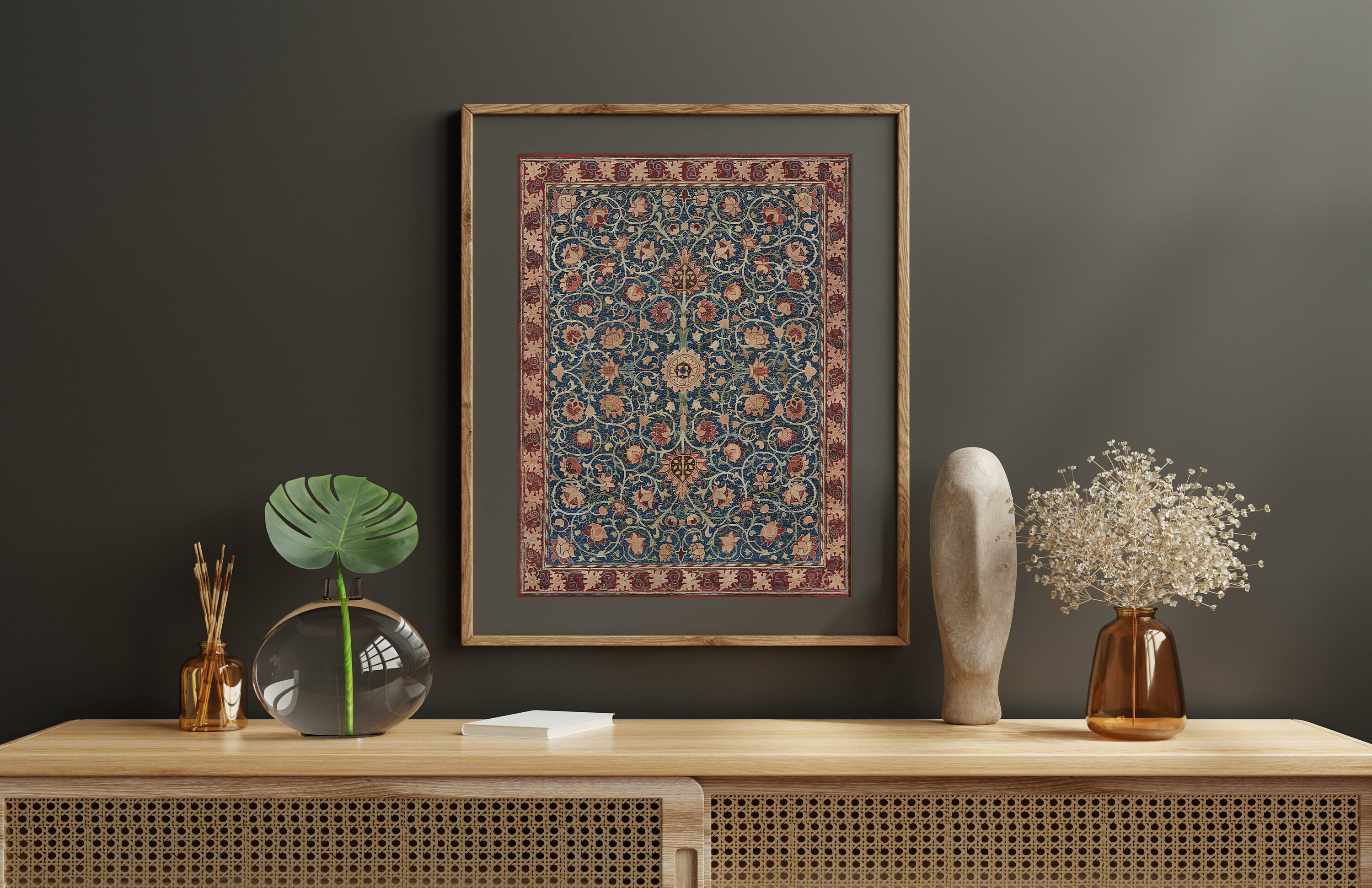 Vintage Textile Wall Art Rug Pattern Print Textile Warm - Etsy
