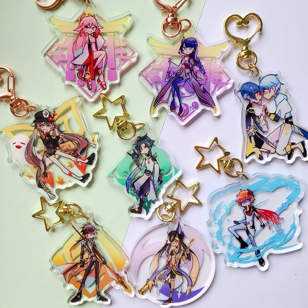 GENSHIN IMPACT Keychains - Etsy
