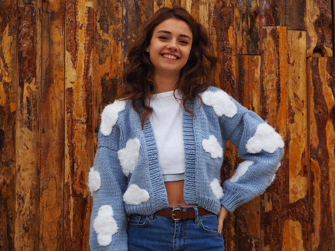 Cloud Pattern Cardigan, Women Wear, Spring Cloth - Etsy