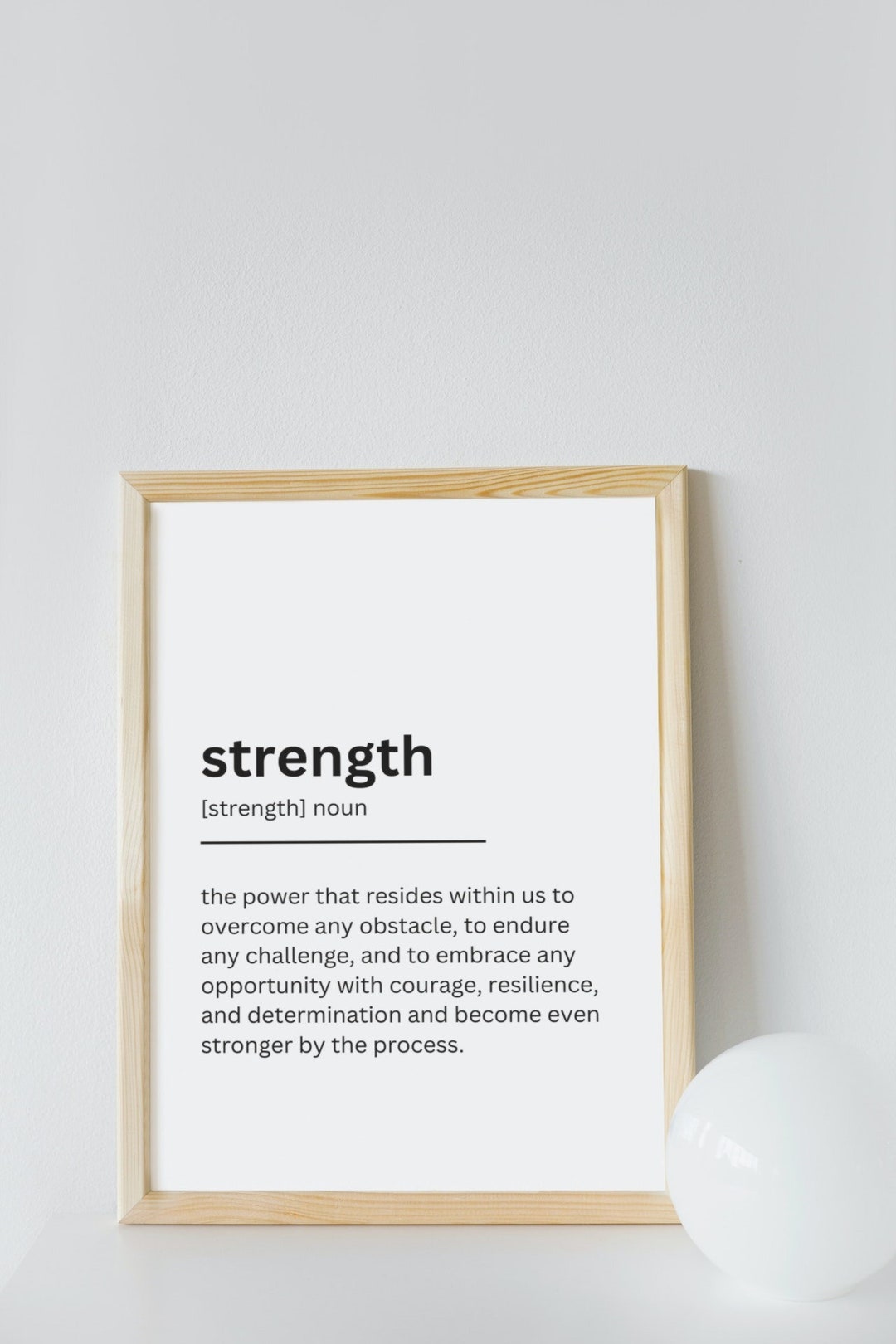 Unique Strength Word Definition, Digital Art Print for Strength ...